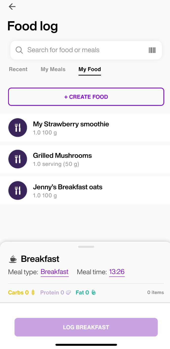 Logging food with Lumen - the food log